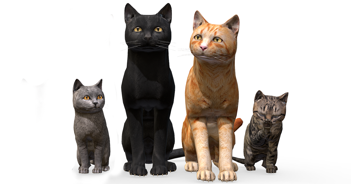 Cat family (short) | Characters | Unity Asset Store