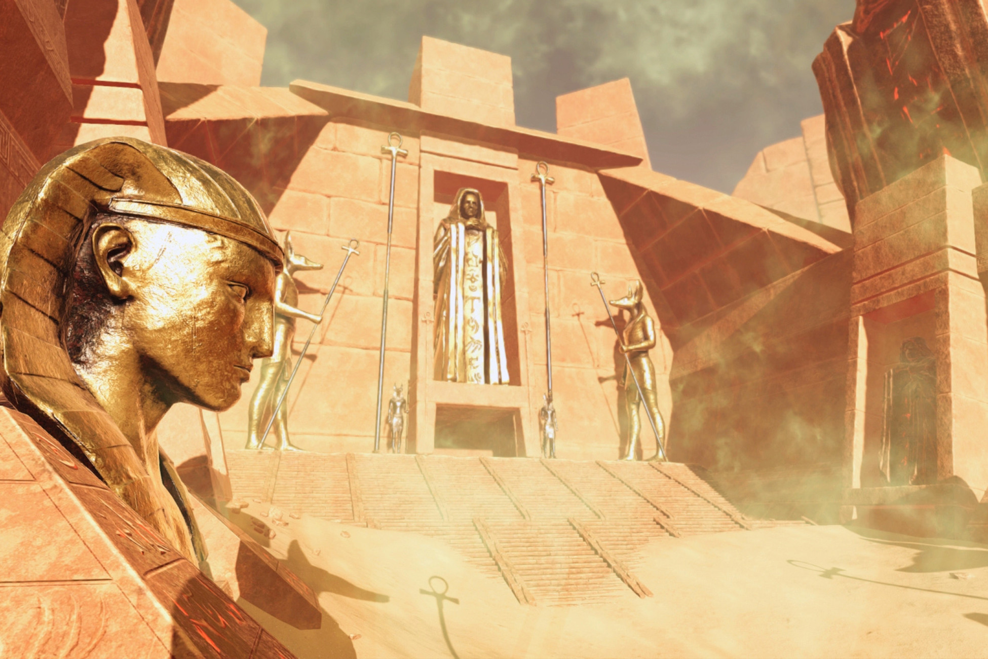 Alien Sandstorm Desert Planet - Egyptian Temple Ruins | 3D Fantasy ...