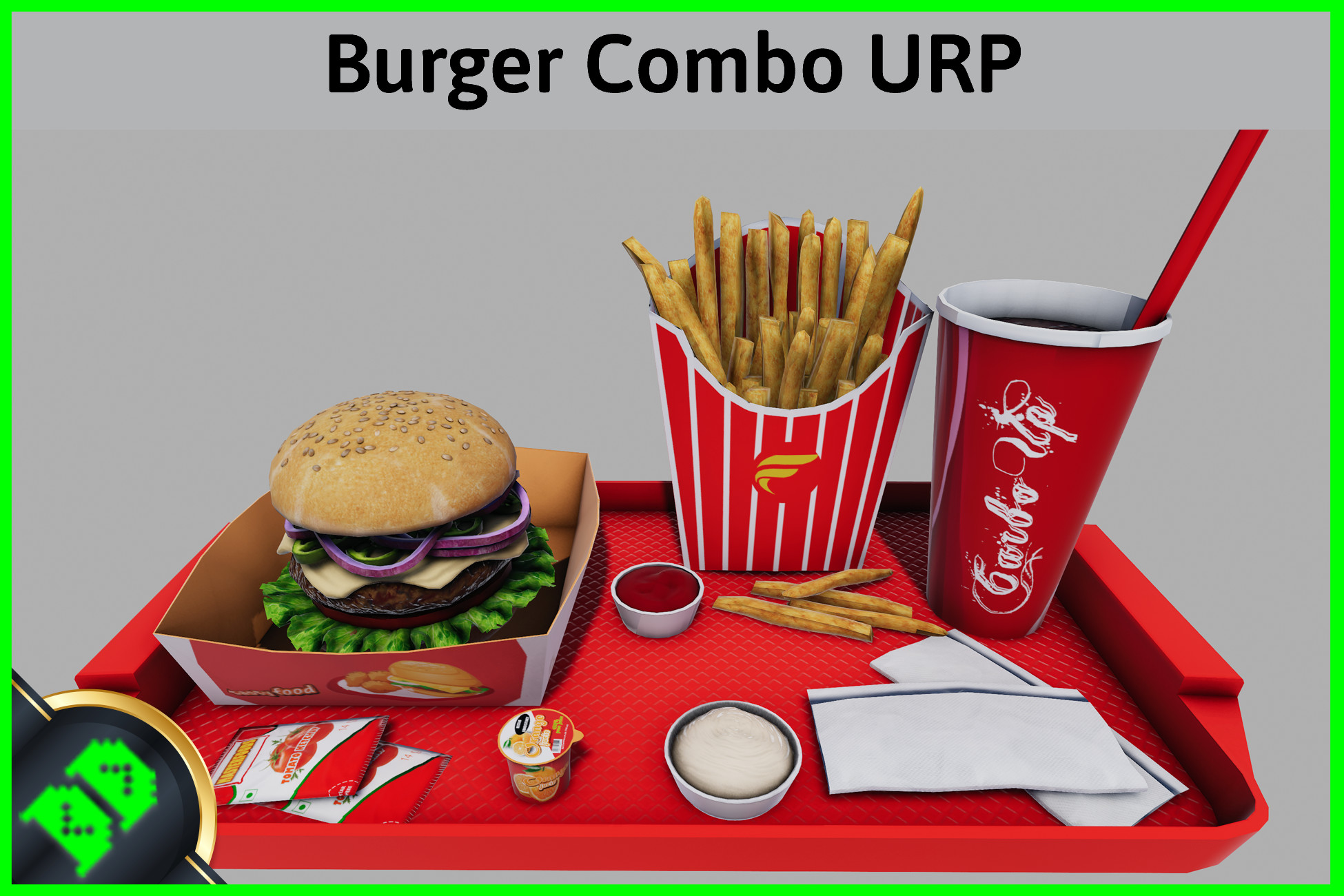 Burger Combo URP | 3D 食物 | Unity Asset Store