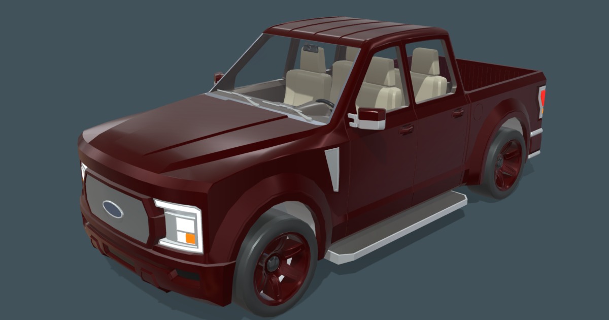 Modern Pickup Truck 1 (Low poly) | 3D Land | Unity Asset Store