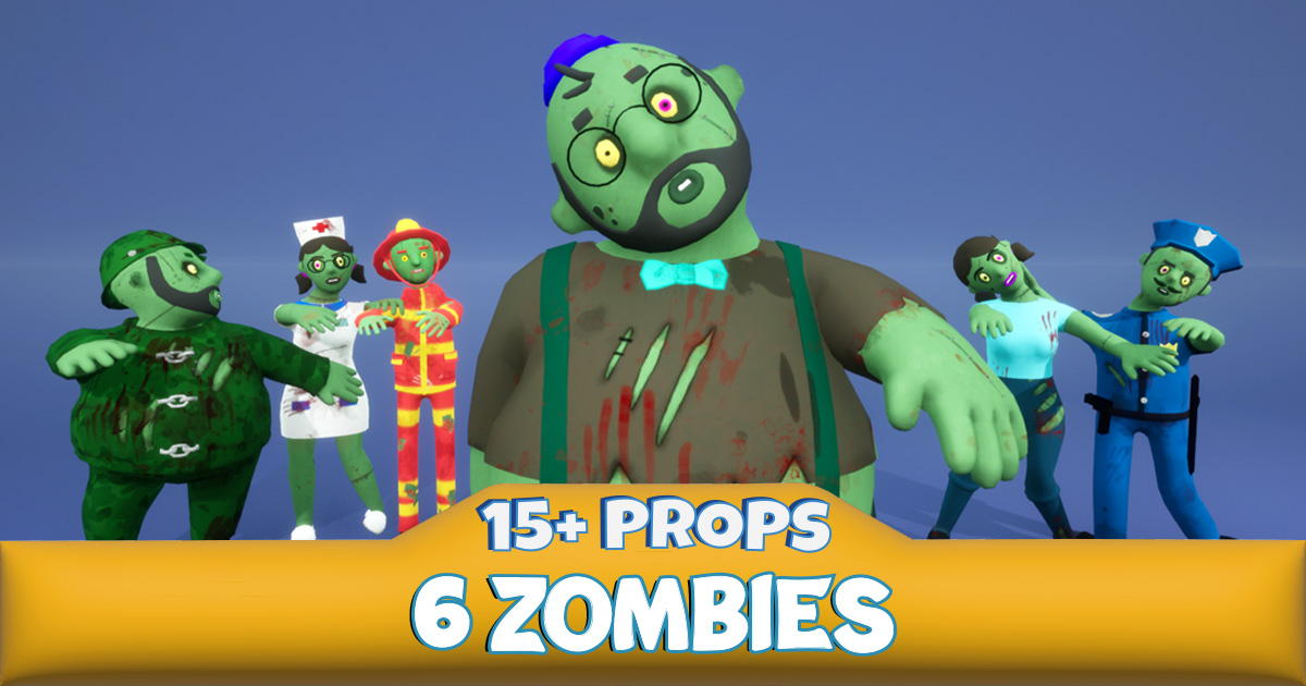 6 Toon Zombies v2.0 | 3D Creatures | Unity Asset Store