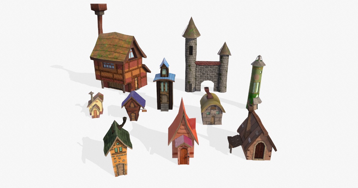 Toon buildings pack | 3D Fantasy | Unity Asset Store