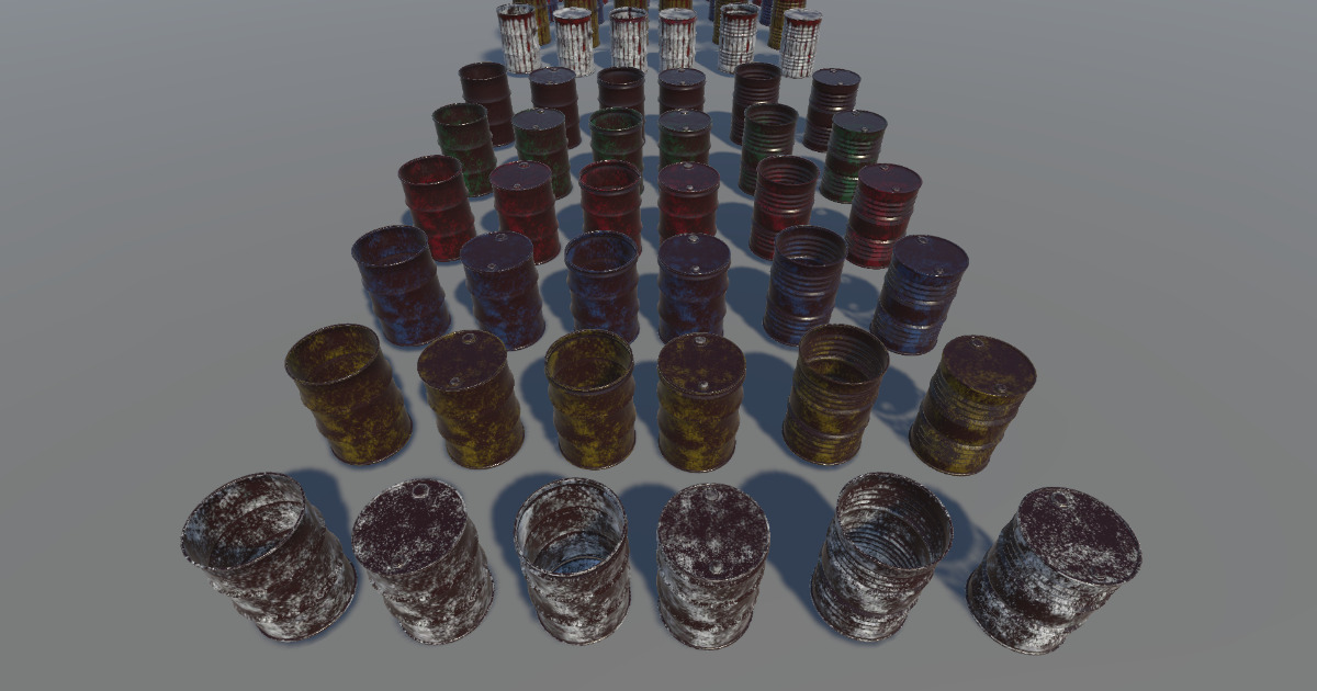Bloody Metal Barrel Collection | 3D Props | Unity Asset Store