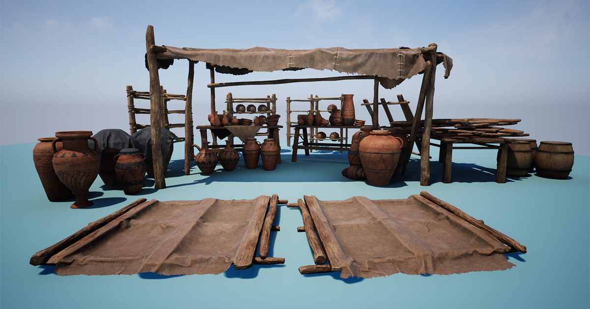 Clay Pottery Market | 3D Exterior | Unity Asset Store