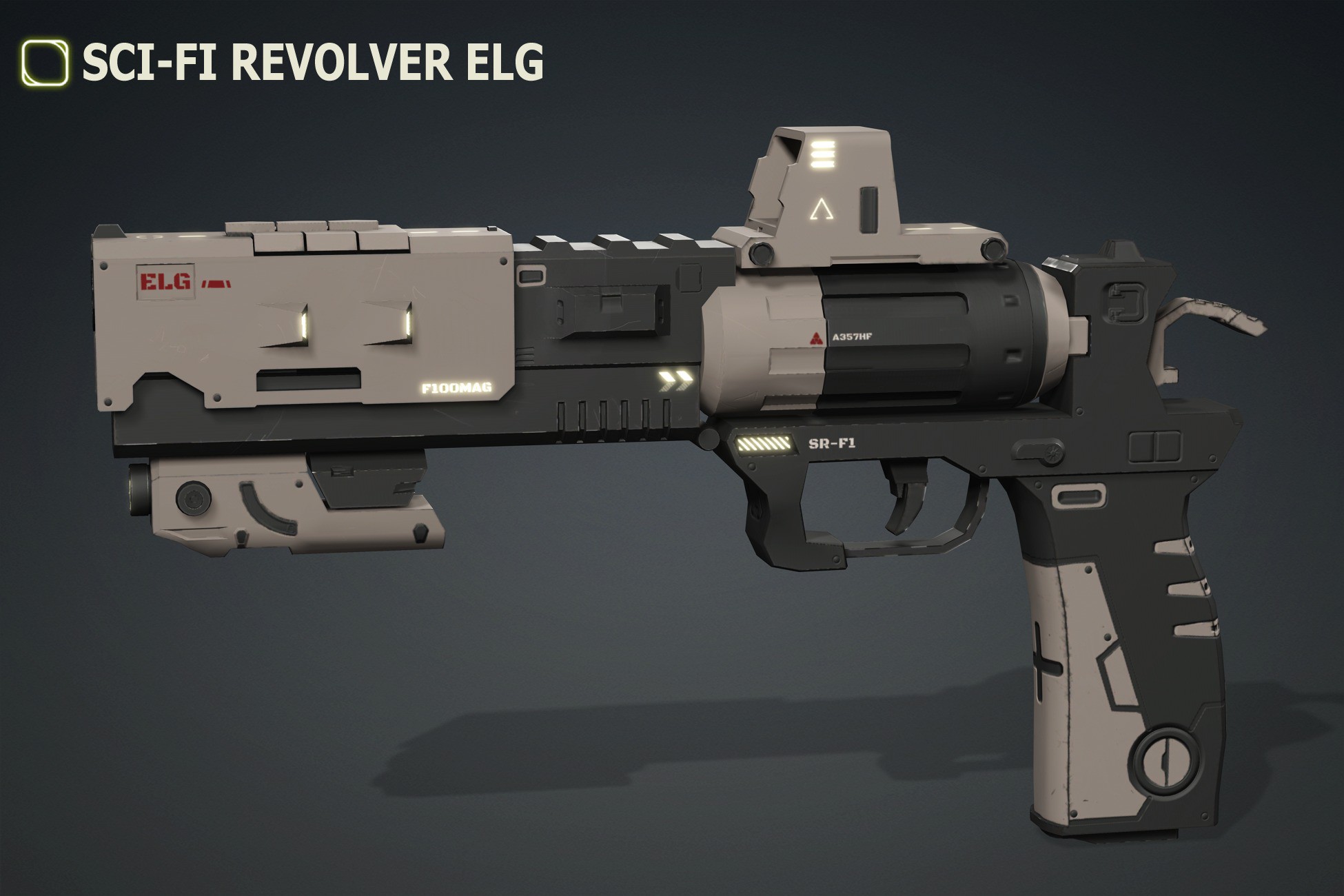 Sci-fi Revolver ELG | 3D Guns | Unity Asset Store