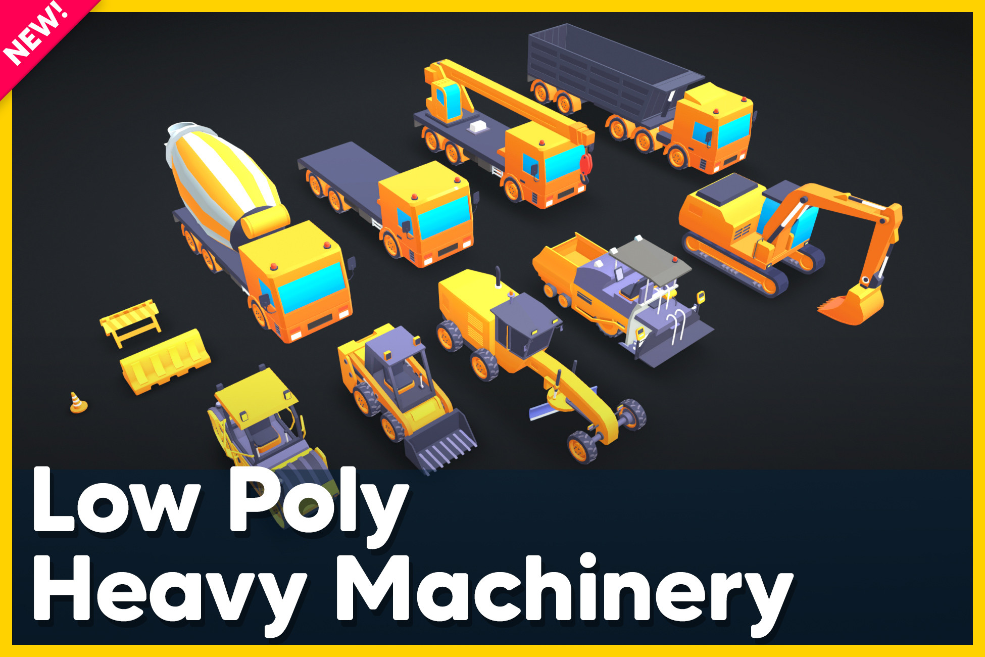 Low Poly Heavy Machinery Pack | 3D Vehicles | Unity Asset Store