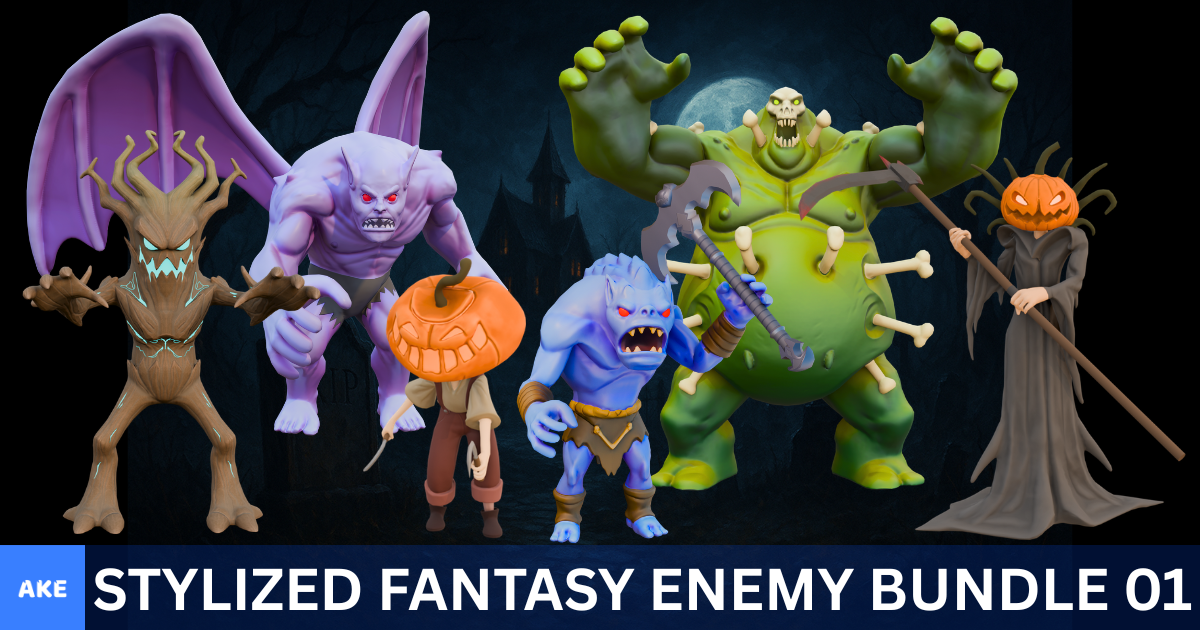 Stylized Fantasy Enemy NPC Bundle 01 by AKE | 3D Creatures | Unity ...