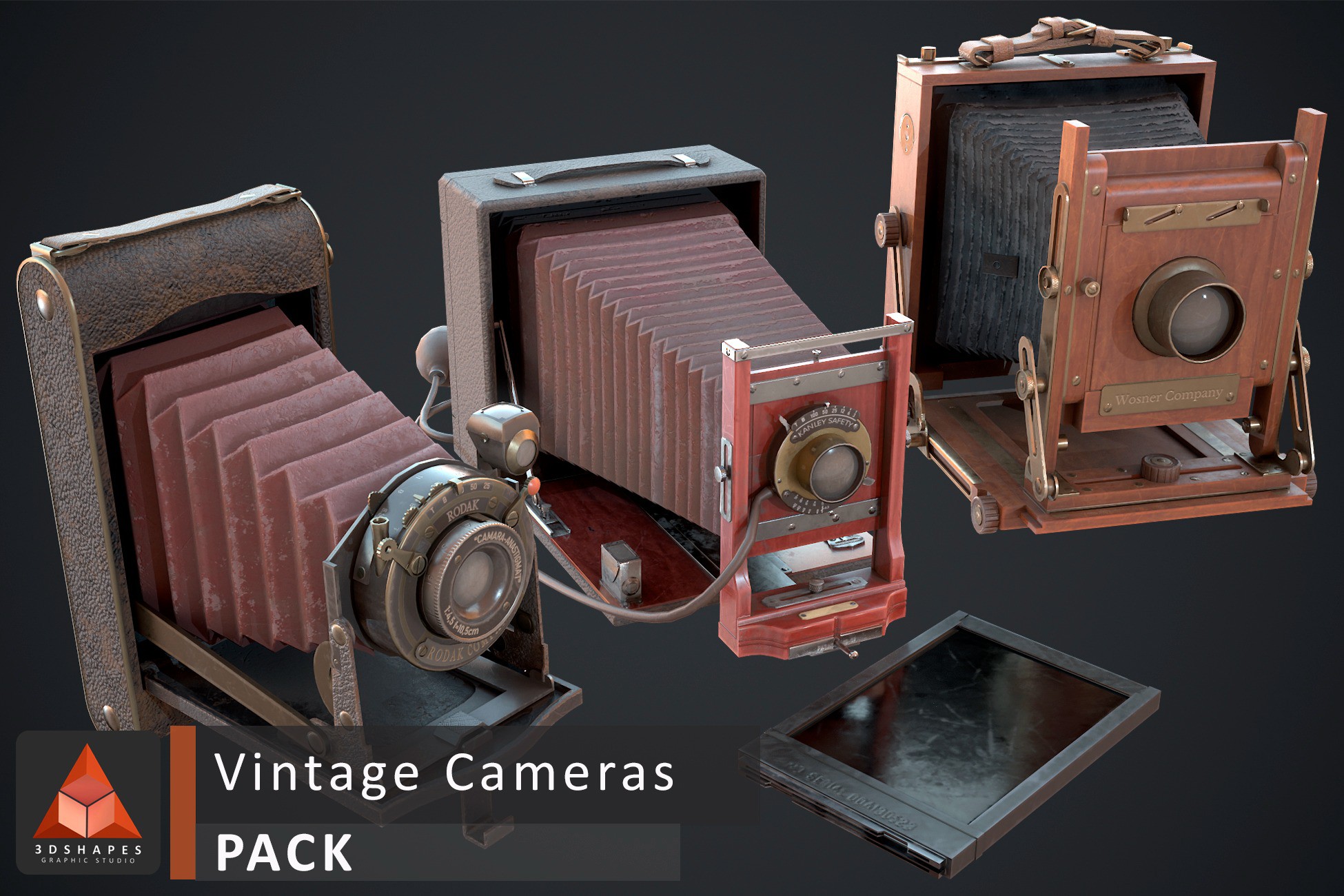 Vintage Cameras Pack | 3D Props | Unity Asset Store