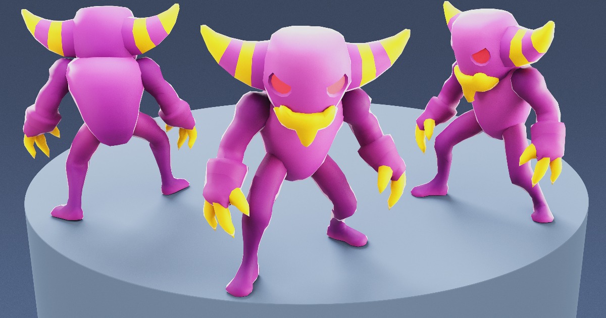 Cartoon Characters - Medium Devil Warrior | 3D Creatures | Unity Asset ...