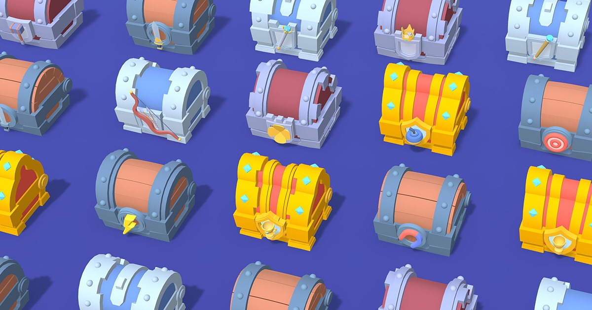 Hyper Casual Chests | 3D Props | Unity Asset Store