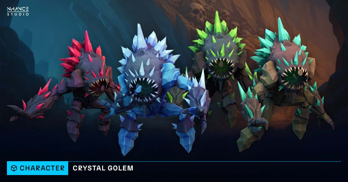 Stylized Fantasy Crystal Golem | 3D 캐릭터 | Unity Asset Store
