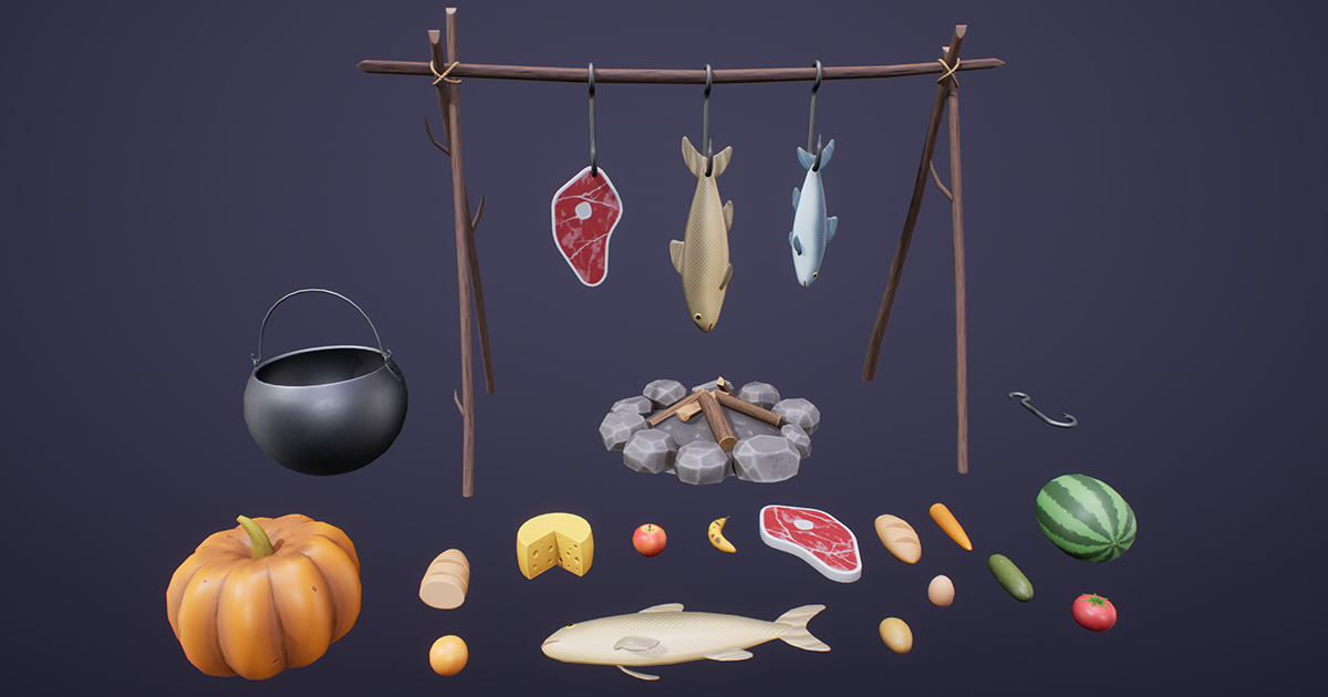 Stylized Medieval Foods | 3D Food | Unity Asset Store