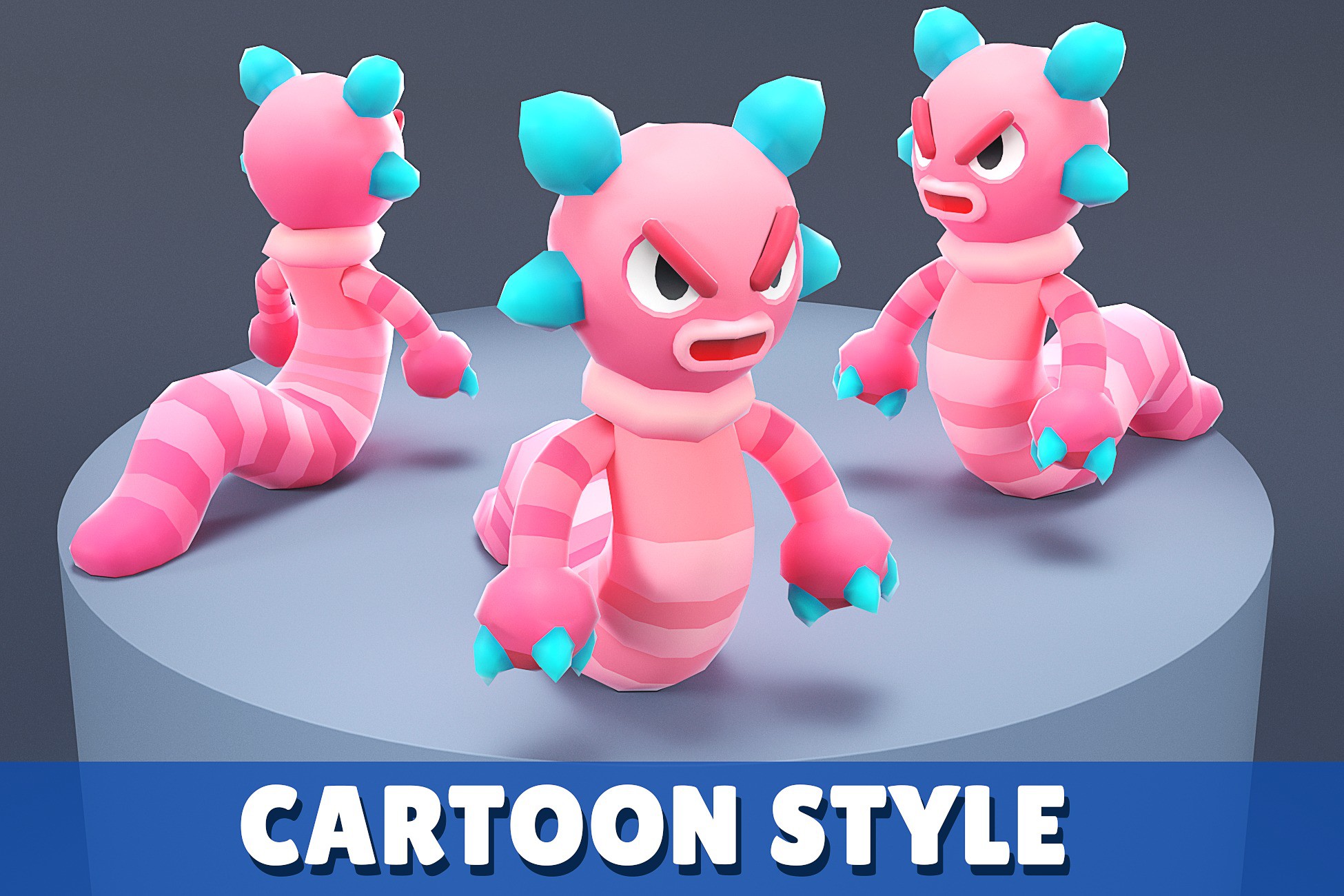Cartoon Characters - Big Worm Warrior | 3D Creatures | Unity Asset Store