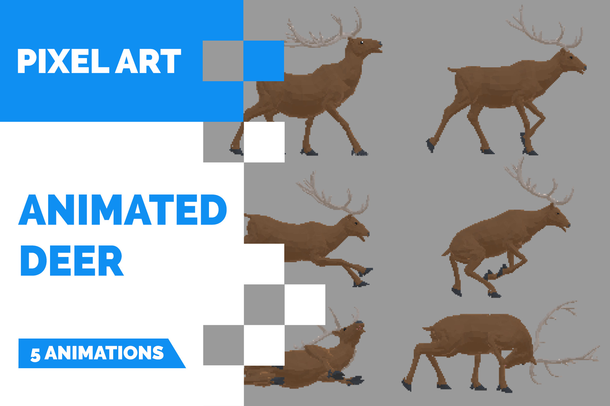 Pixel Art: Animated Deer | 2D キャラクター | Unity Asset Store