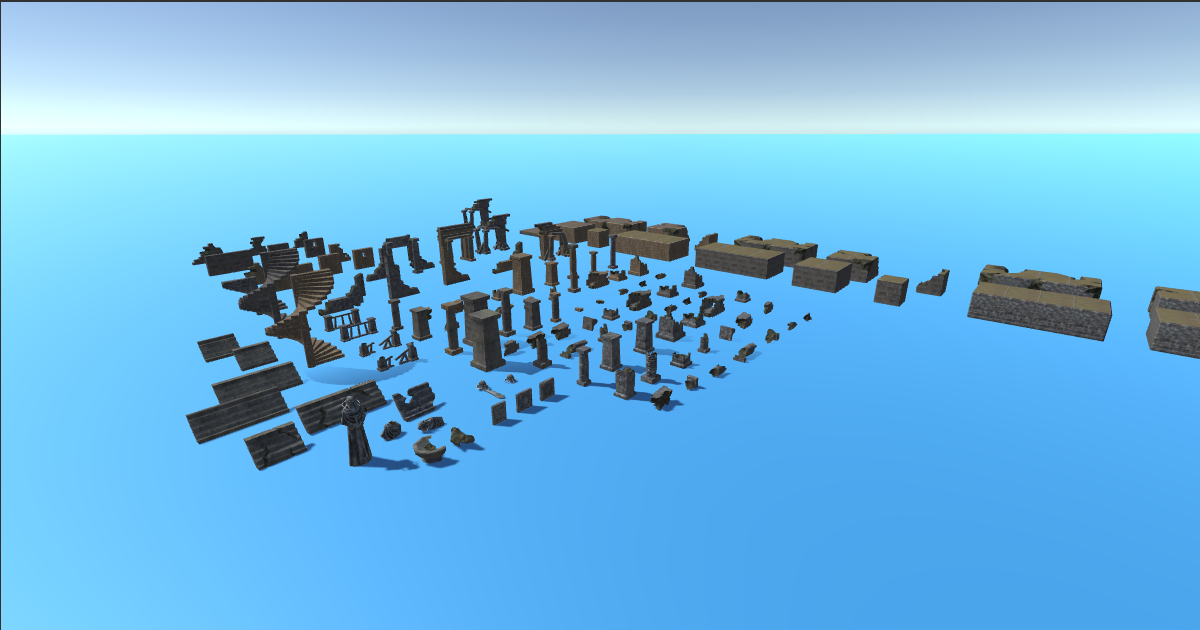 Ancient Low-Polygon ruins kit | 3D Fantasy | Unity Asset Store