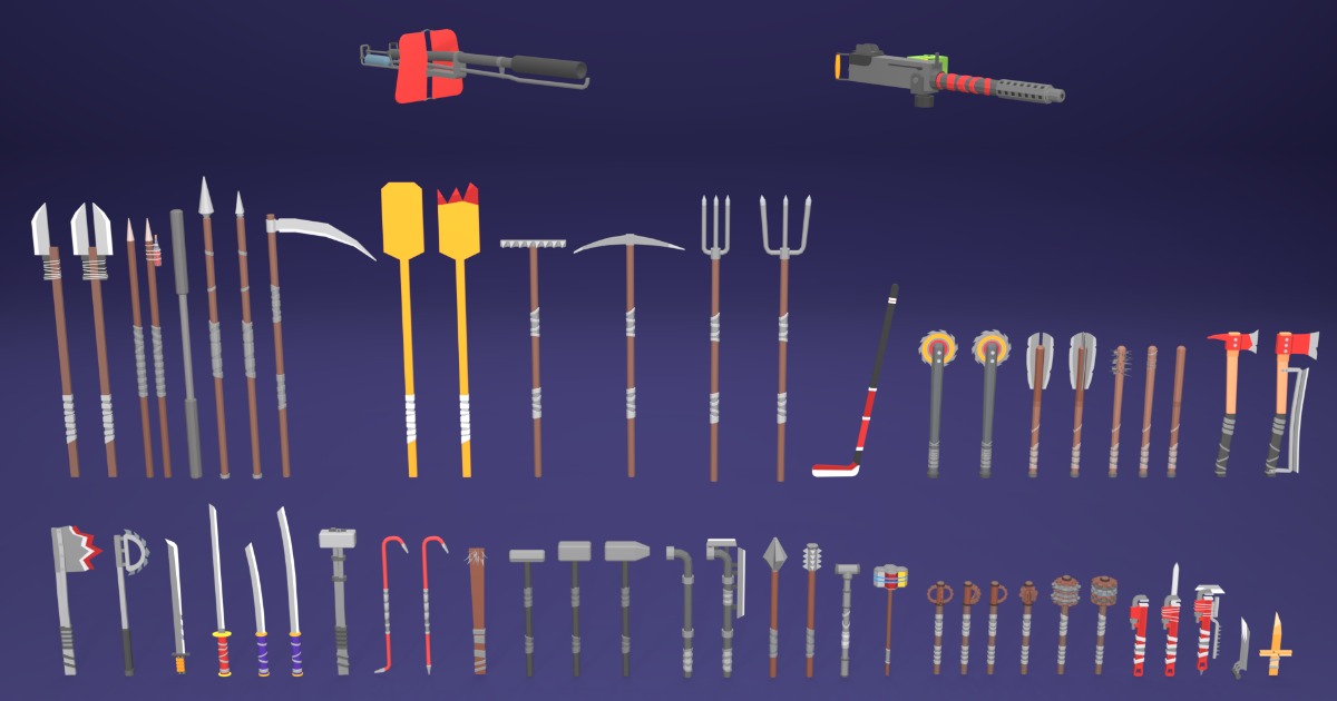 3D Game Kit-Post Apocalyptic Melee Weapon Pack | 3D Weapons | Unity ...