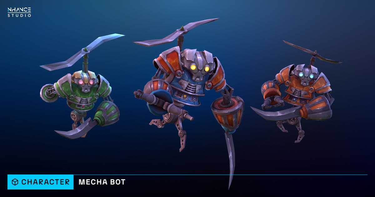 Stylized Mecha Bot | 3D Characters | Unity Asset Store