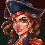 Pirate hand-painted stylized portraits of characters for casino slots