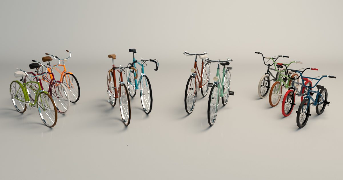 Low Poly Bike Pack | 3D Land | Unity Asset Store