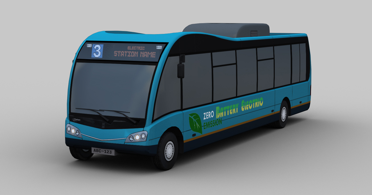 Electric Bus Lowpoly 5 | 3D Land | Unity Asset Store