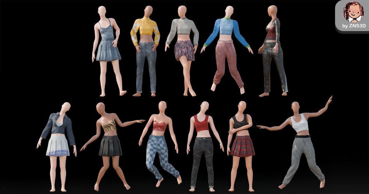 FEMALE CLOTHES PACK | 3D Clothing | Unity Asset Store