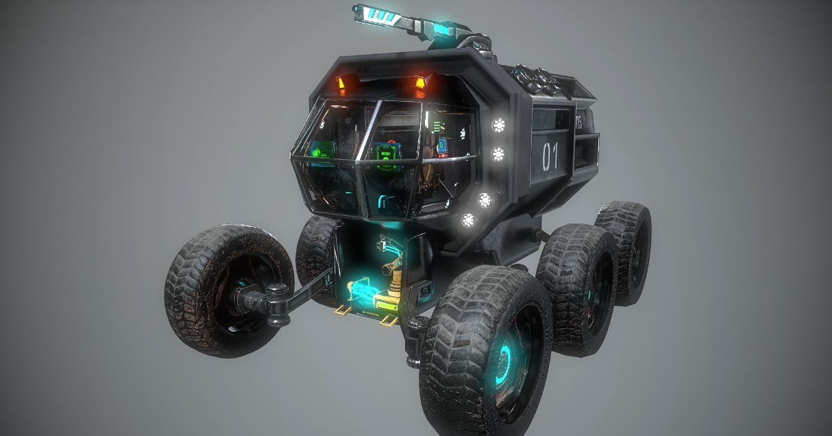 Futuristic Rover Sci-fi with interior | 3D 우주 | Unity Asset Store