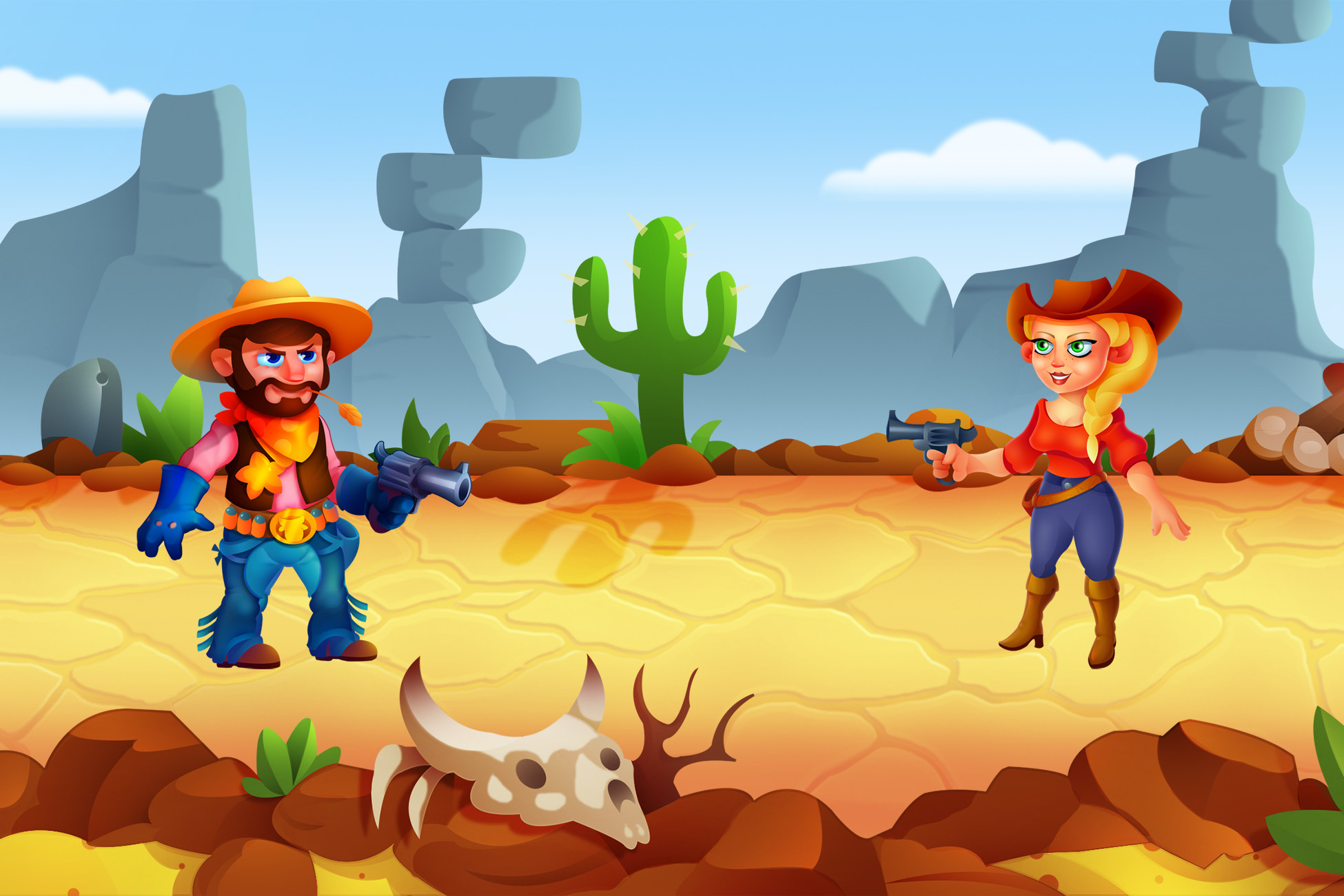 2D Game Kit - Wild West Idle game (Spine 2D) | 게임 툴킷 | Unity Asset Store