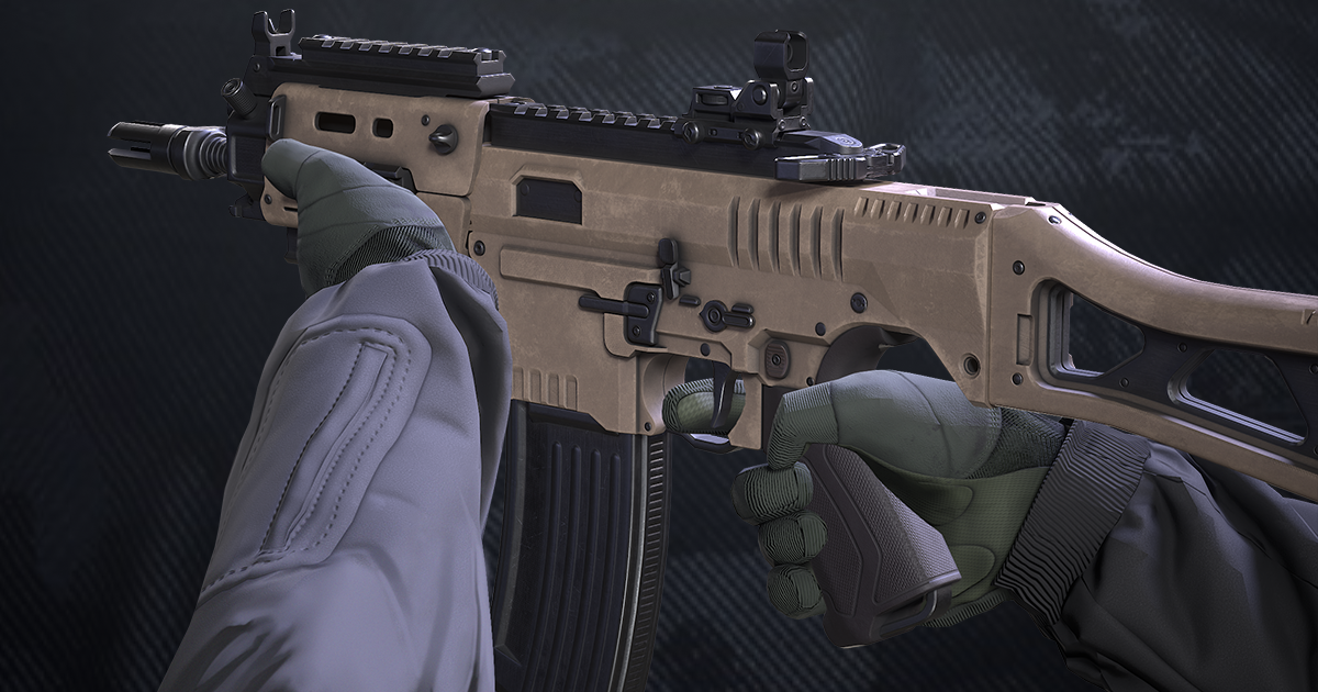SM-K Assault Rifle With Hands And Weapon Case | 3D Weapons | Unity ...