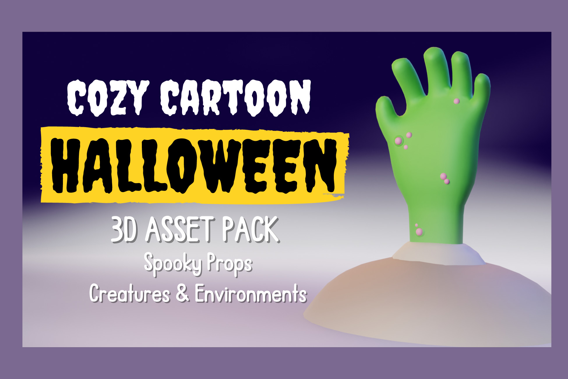 Cozy Cartoon Halloween 3D Asset Pack: Spooky Props, Creatures & Environments | 3D Environments ...
