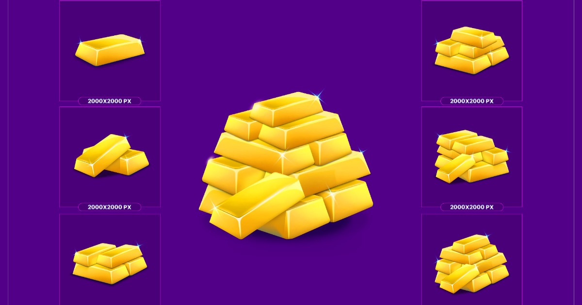2D Golden Bars Pack Icon | 2D Icons | Unity Asset Store