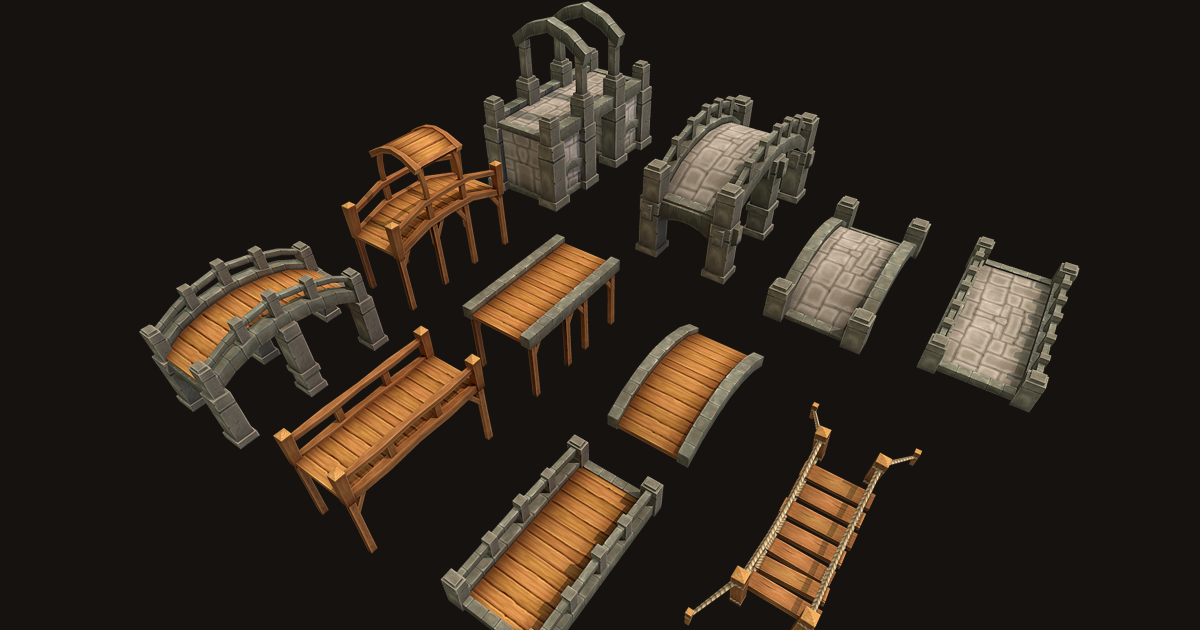 Tileable Bridge Pack | 3D Fantasy | Unity Asset Store