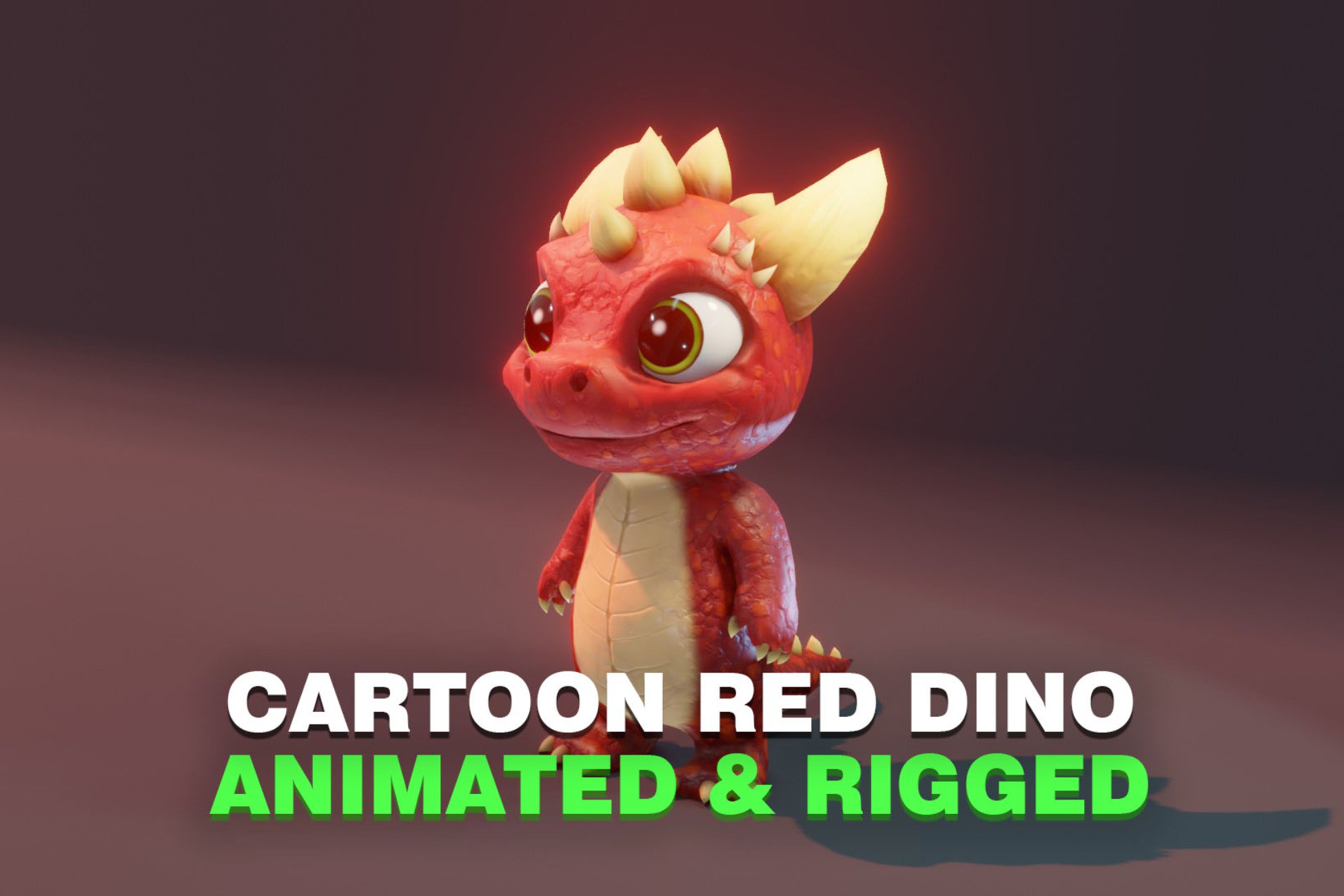 Cartoon Red Dinosaur 3D Model – Animated Character | 3D Animals | Unity ...