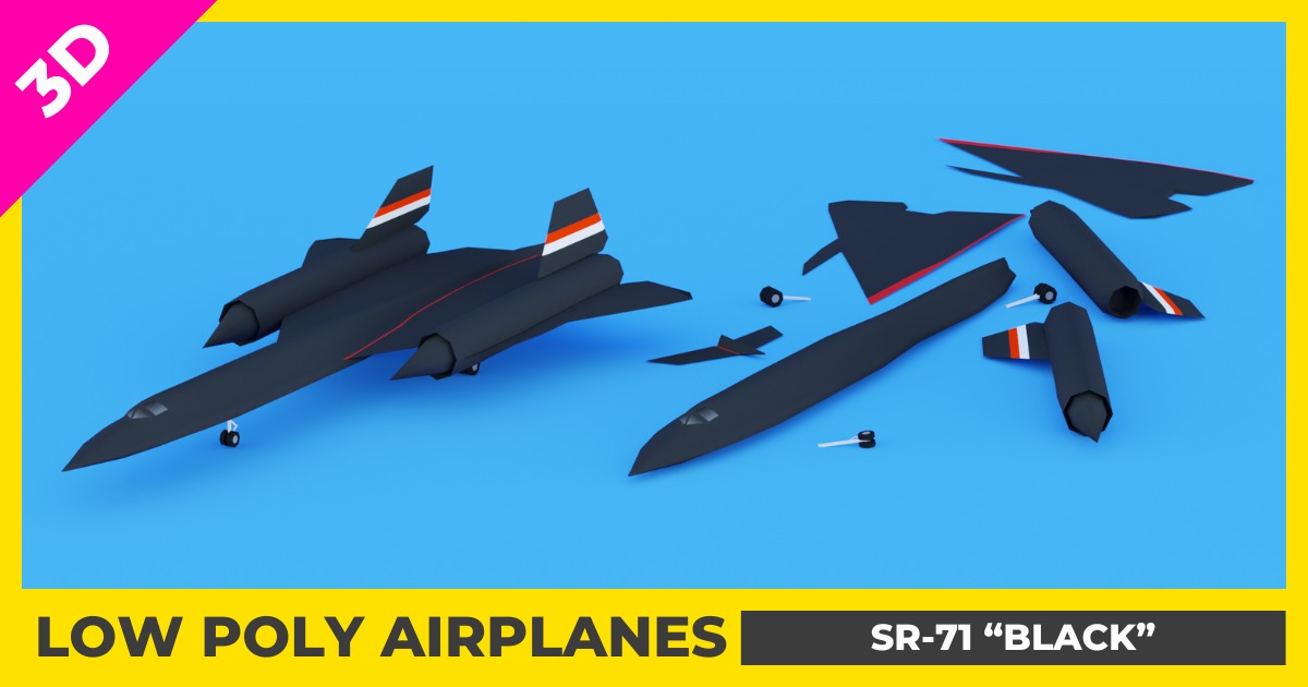 Low Poly Airplanes - Small SR-71 "Black" | 3D Air | Unity Asset Store