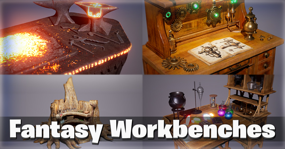 Fantasy Props / Fantasy Bundle (Forge/Workshop/Alchemy/Crafting) | 3D ...