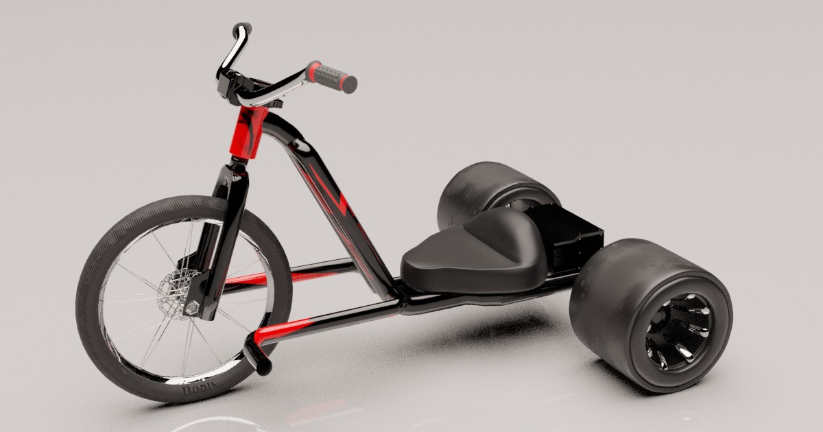 Black Electric Trike Bike | 3D Land | Unity Asset Store