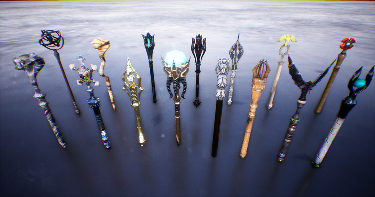 Wizard Staffs / 14+ Models | 3D Props | Unity Asset Store