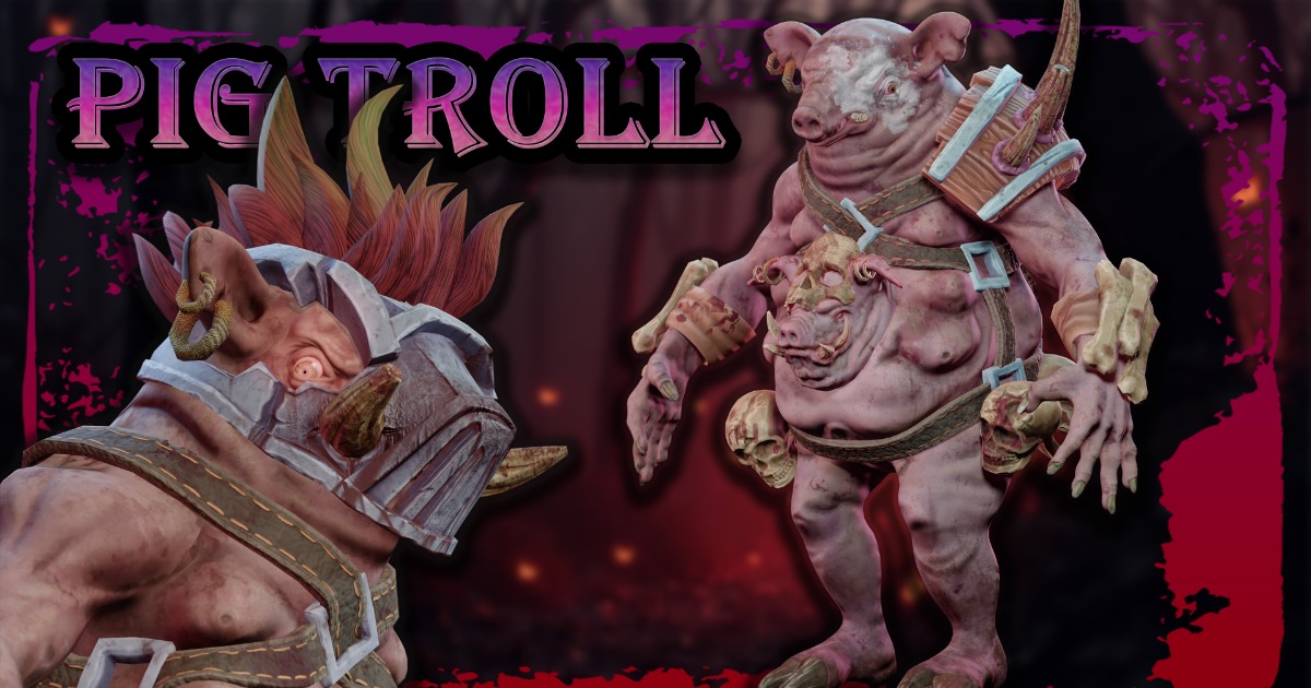 Stylized Pig Troll | 3D Creatures | Unity Asset Store