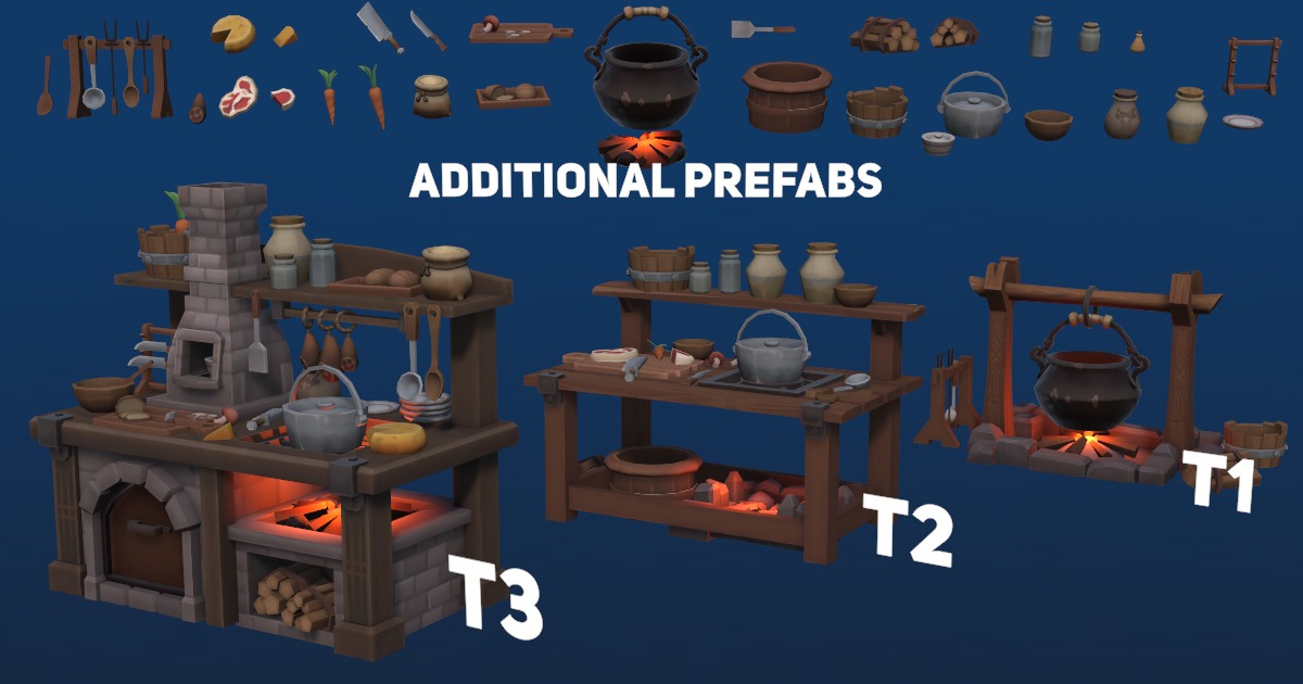 Stylized Cooking Workbenches, Items & Icons | 3D Furniture | Unity ...