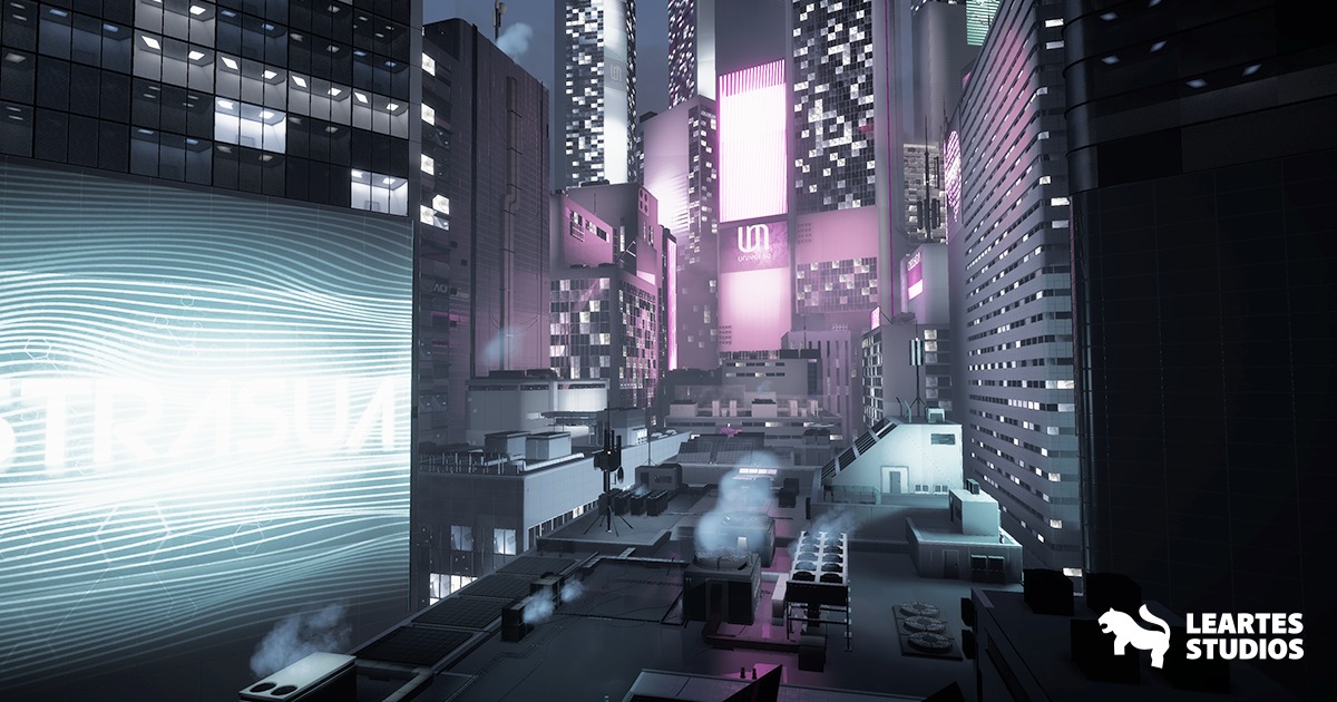 Futuristic Rooftop City Environment | 3D Sci-Fi | Unity Asset Store