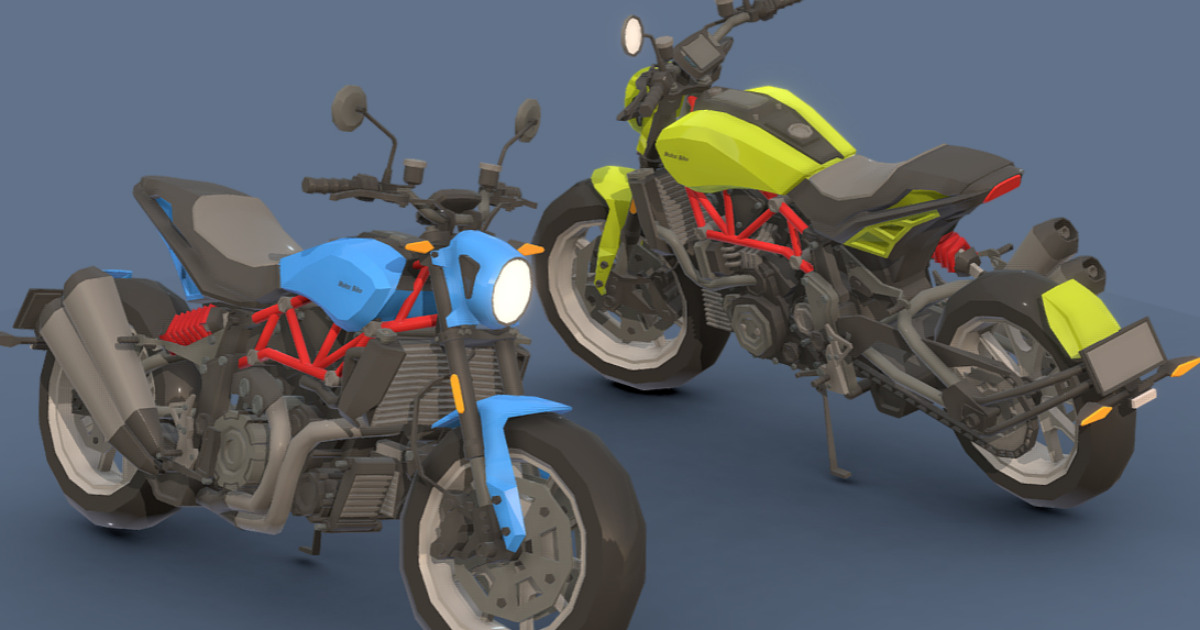 Low-Poly Motorcycle # 2 | 3D Land | Unity Asset Store