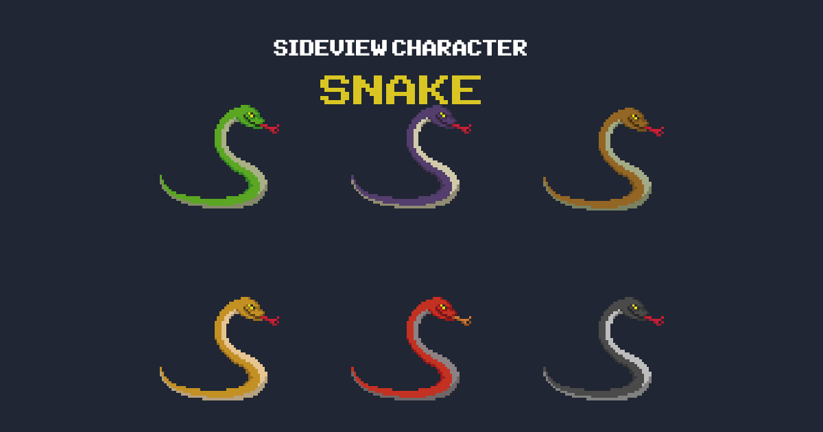 Snake Pixel Art Animal | 2D Characters | Unity Asset Store