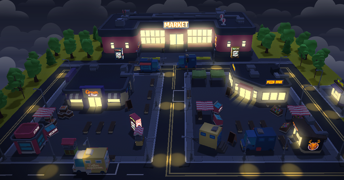 Low Poly Modern Market | 3D Urban | Unity Asset Store