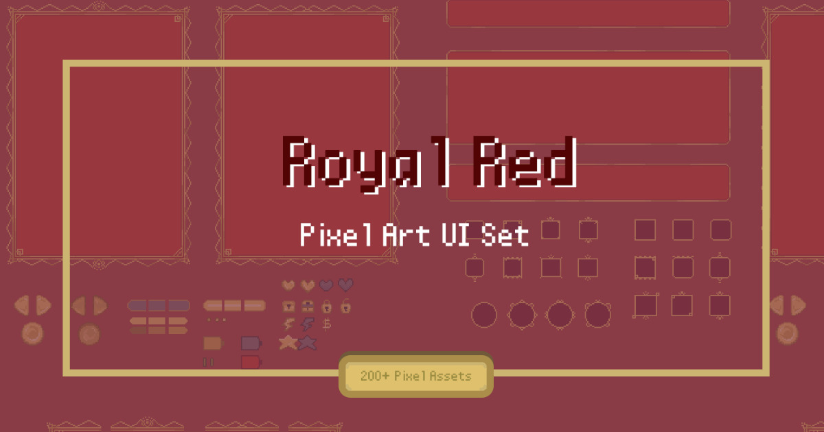 Royal Red Animated Pixel GUI | 2D GUI | Unity Asset Store