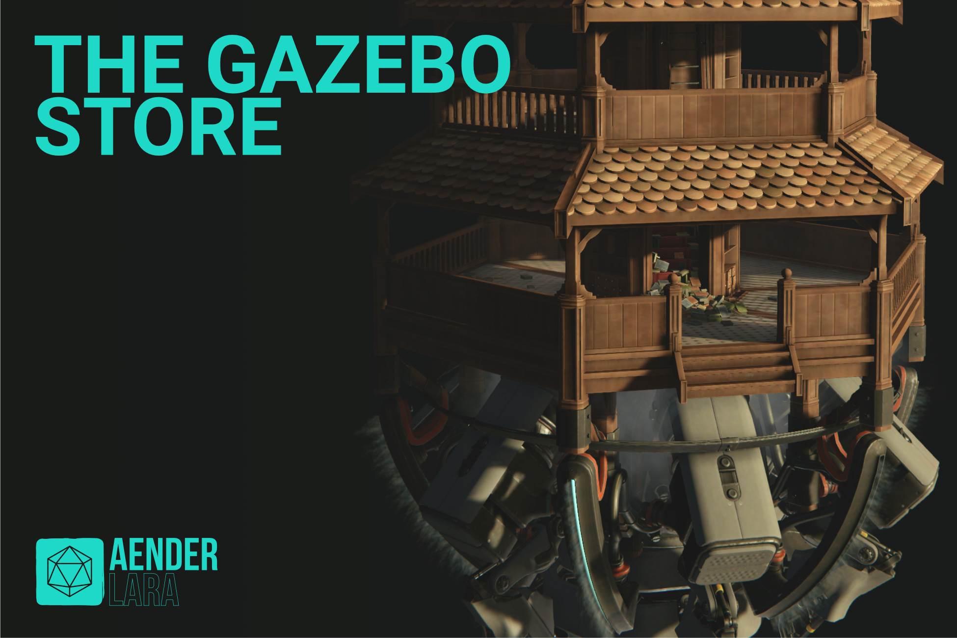The Gazebo Store – Floating wooden structure with scifi engine by ...