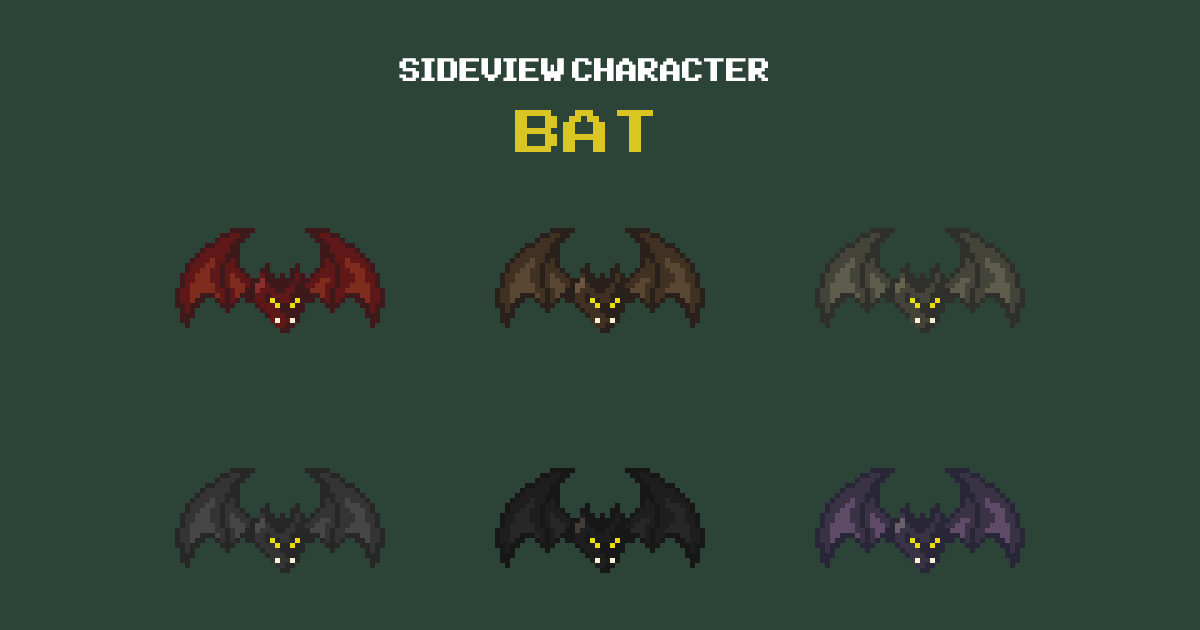Bat Pixel Art Character | 2D Characters | Unity Asset Store