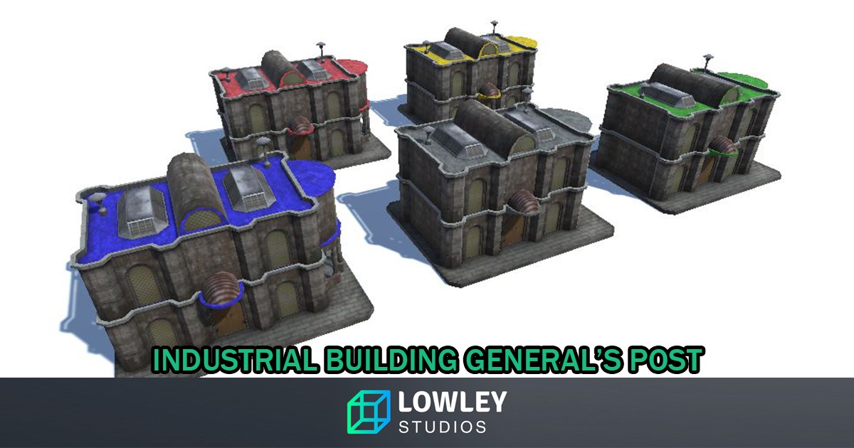 Low Poly Industrial Building General's Post | 3D Industrial | Unity ...