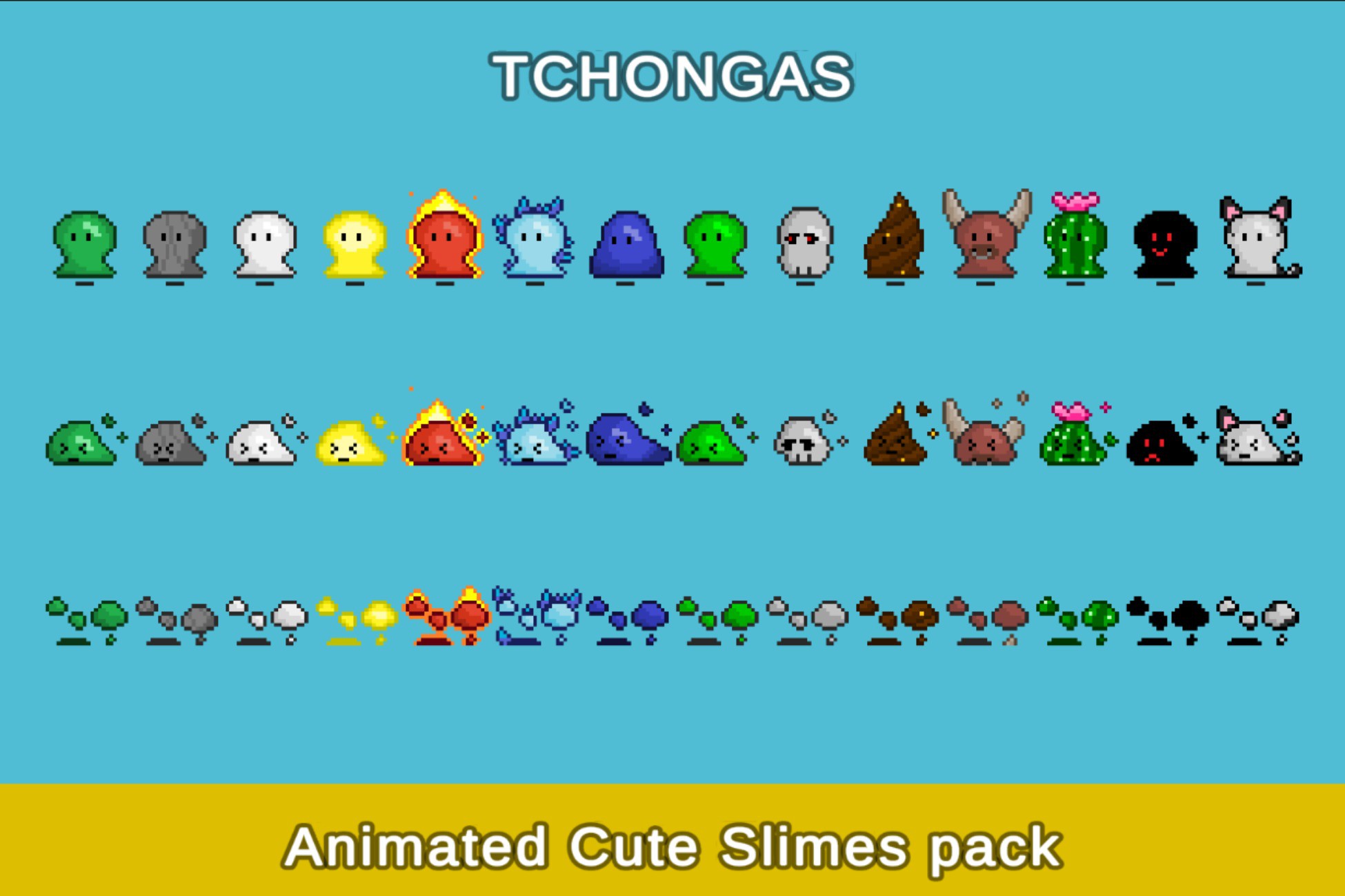 Cute Slimes Animated Pixel Art | 2D Characters | Unity Asset Store