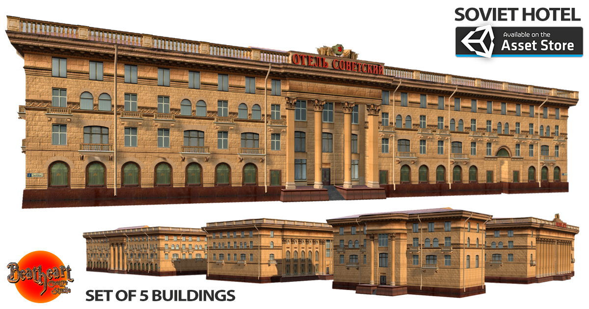 Soviet Hotel (Set of 5 Buildings) | 3D Urban | Unity Asset Store