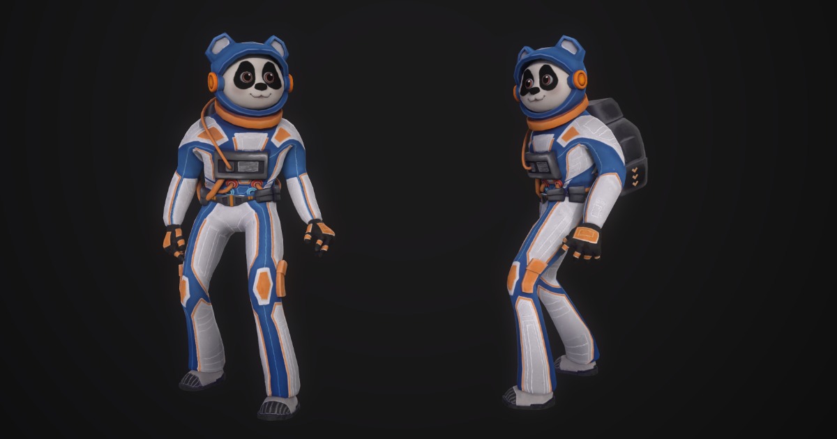 Character rigged cartoon - Cosmonaut Panda | 3D Humanoids | Unity Asset ...