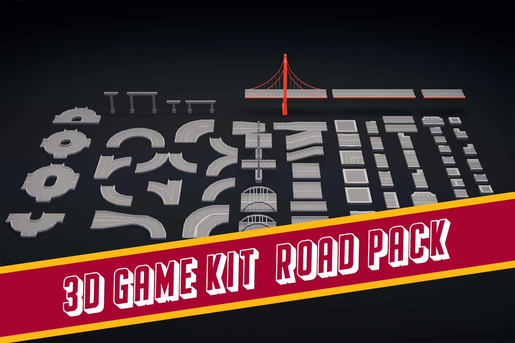 3D Game Kit-Road Pack | 3D 도로 | Unity Asset Store